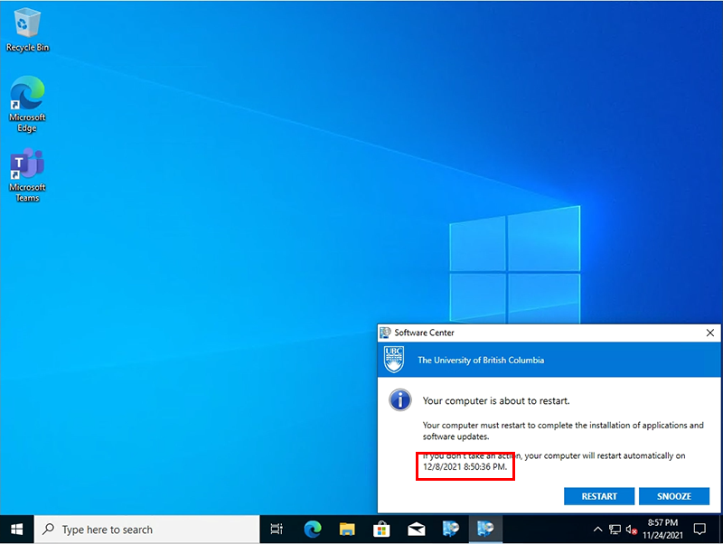 Windows Automatic Restart Initiative | UBC IT